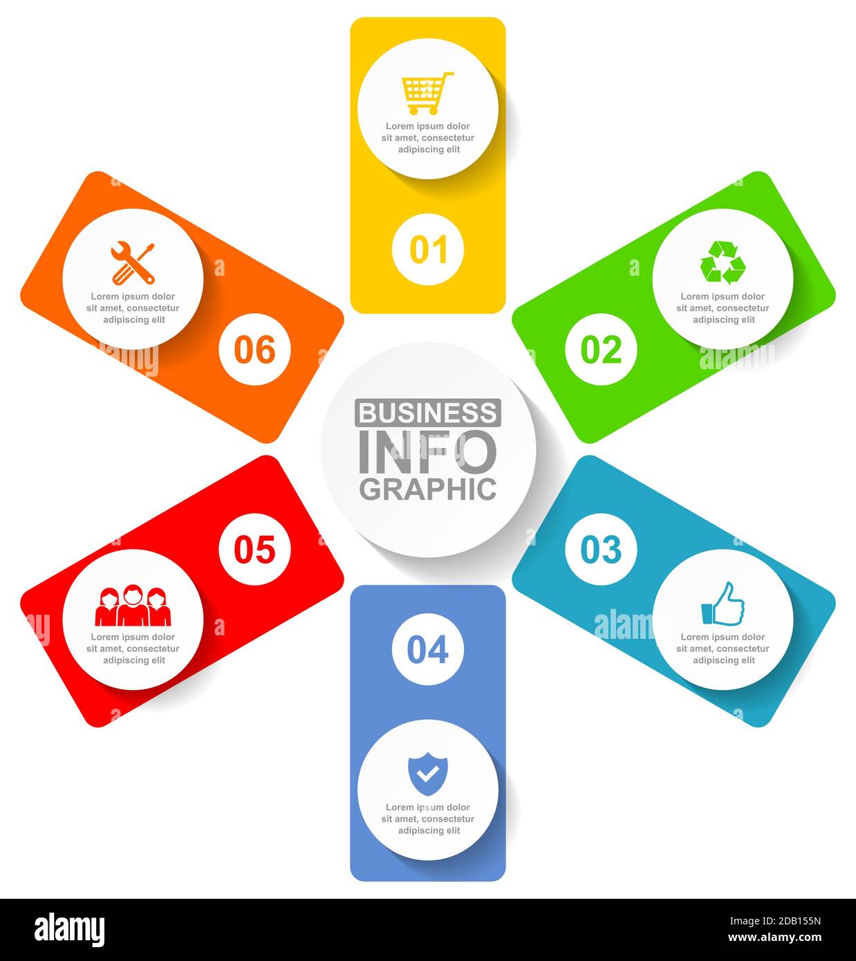Business infographic vector template with 6 options Stock Vector Image ...