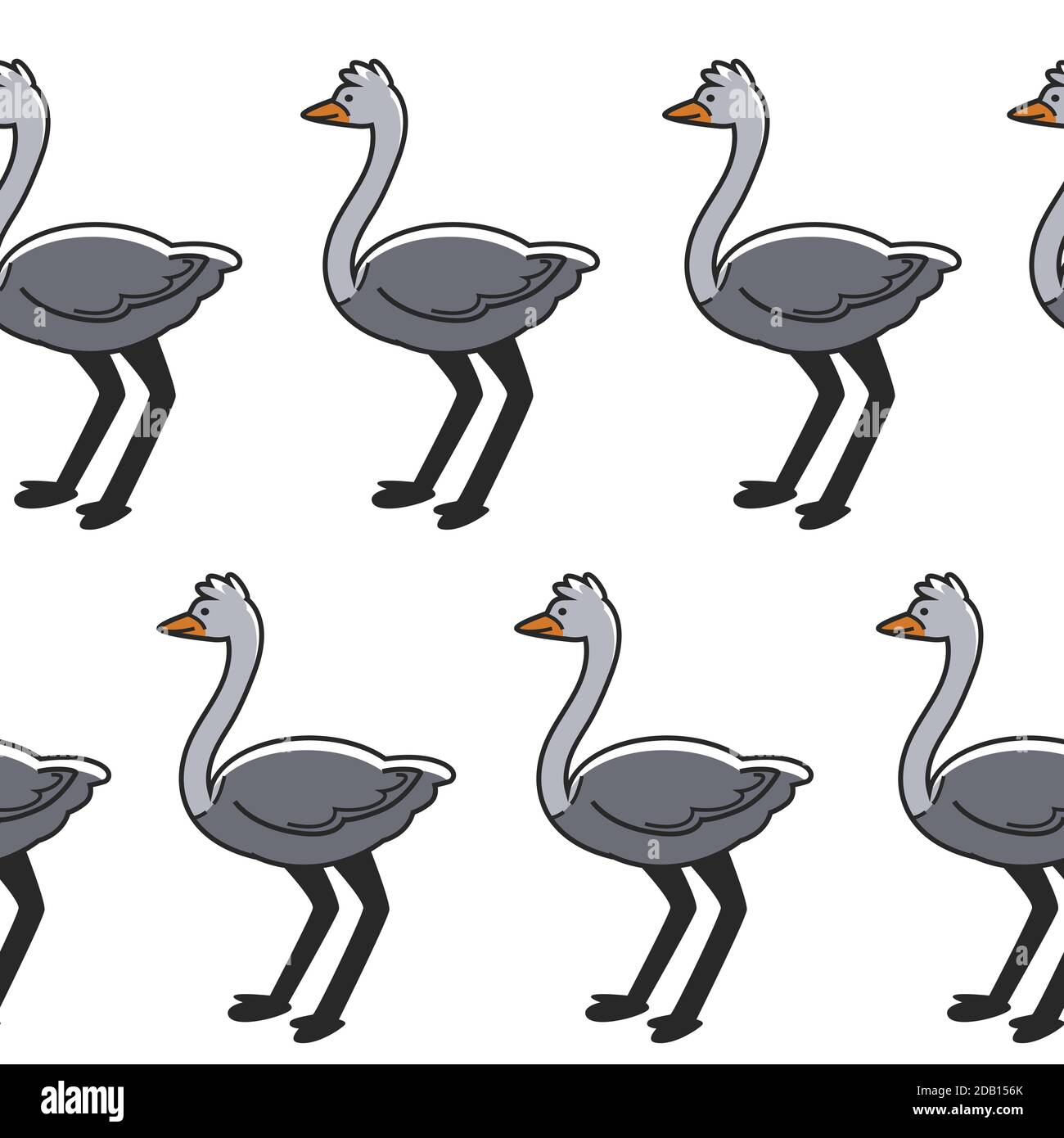 Australian animal symbol seamless pattern ostrich bird Stock Vector ...