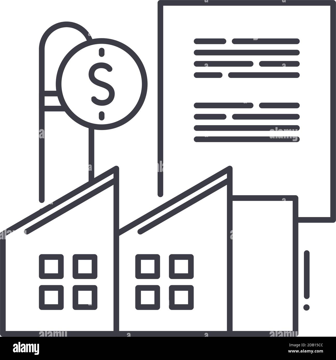 Portfolio investor icon, thin line isolated illustration, linear vector ...