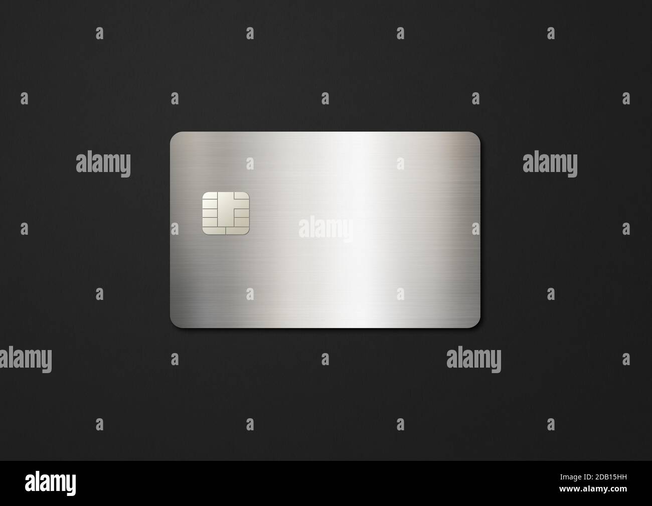 Silver credit card template on a black background. 3D illustration Stock Photo - Alamy