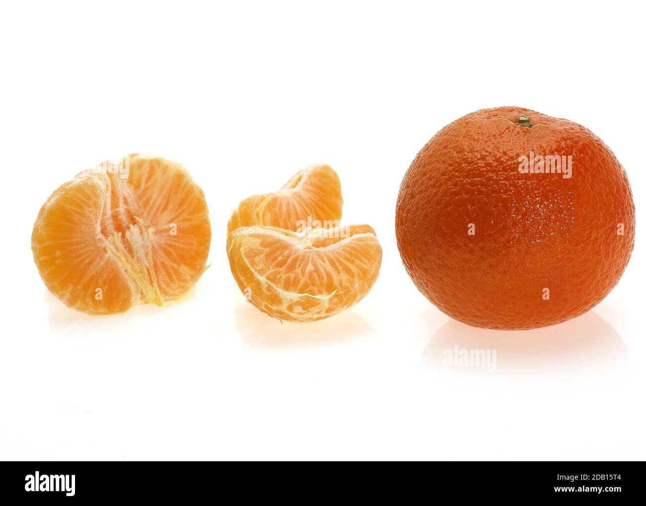 CLEMENTINE FRUIT citrus reticulata AGAINST WHITE BACKGROUND Stock Photo ...