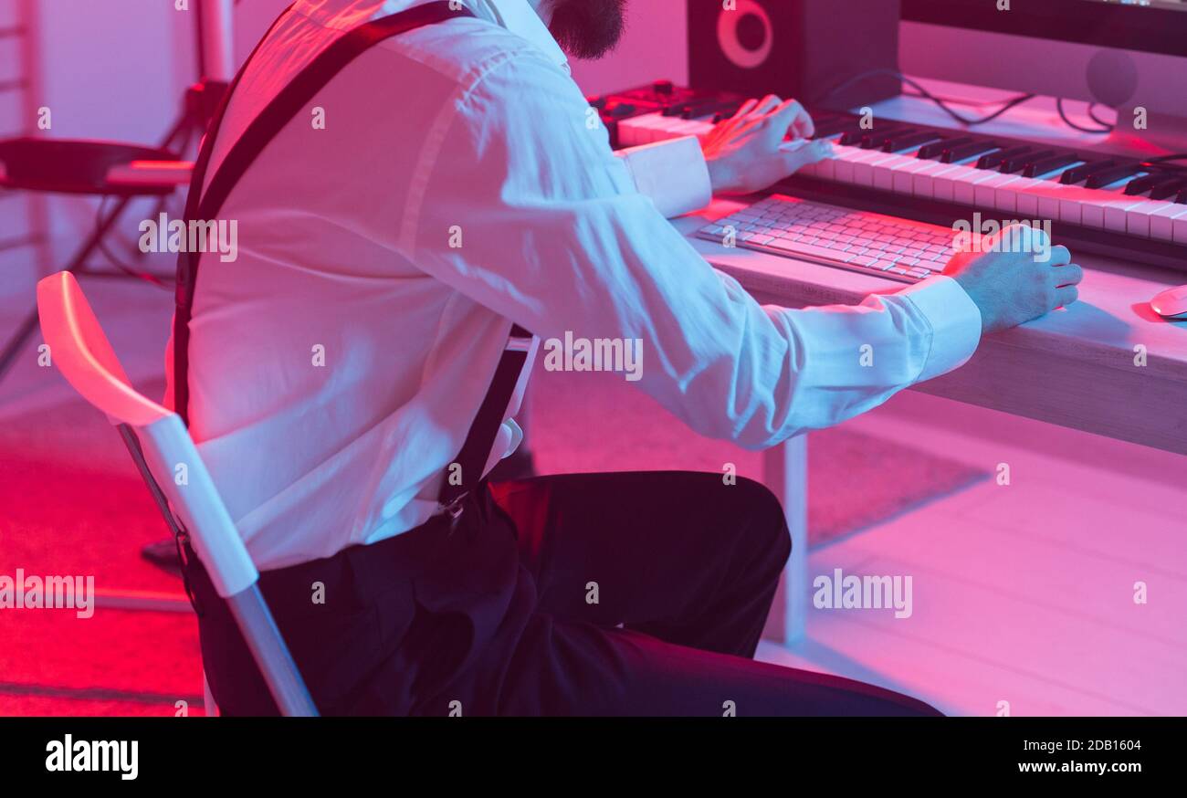Male sound producer working in recording studio Stock Photo - Alamy