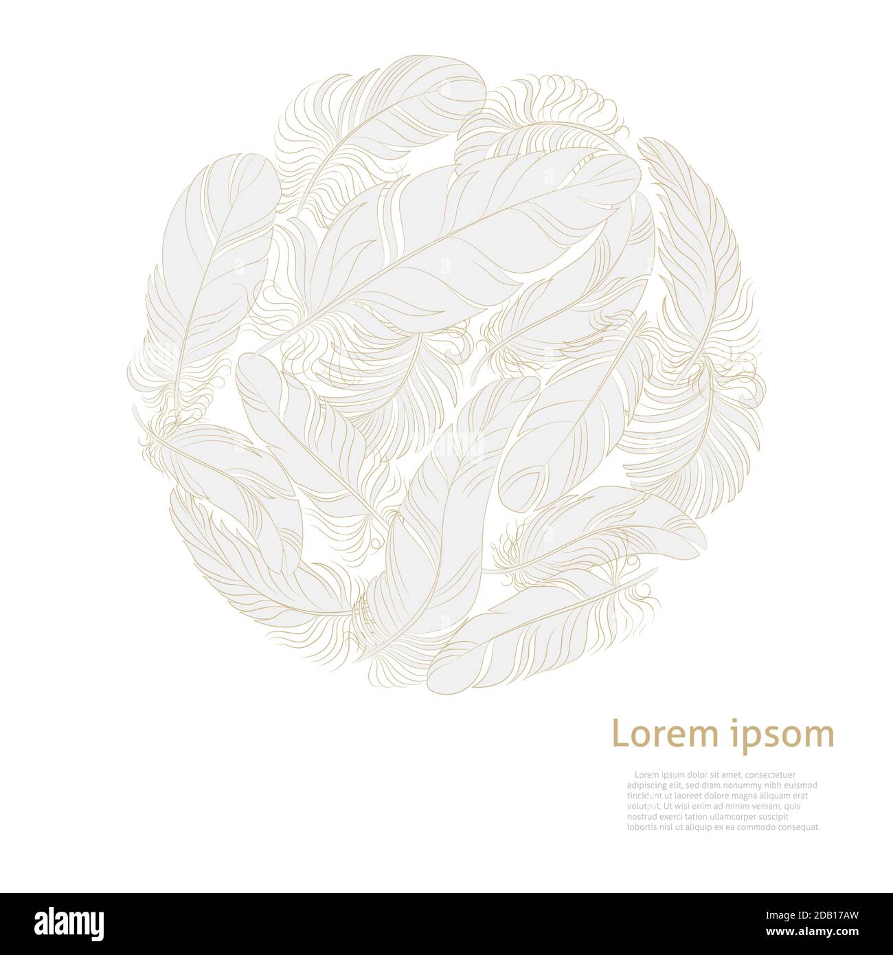 Vector template for your text with feathers shaped in circle Stock ...