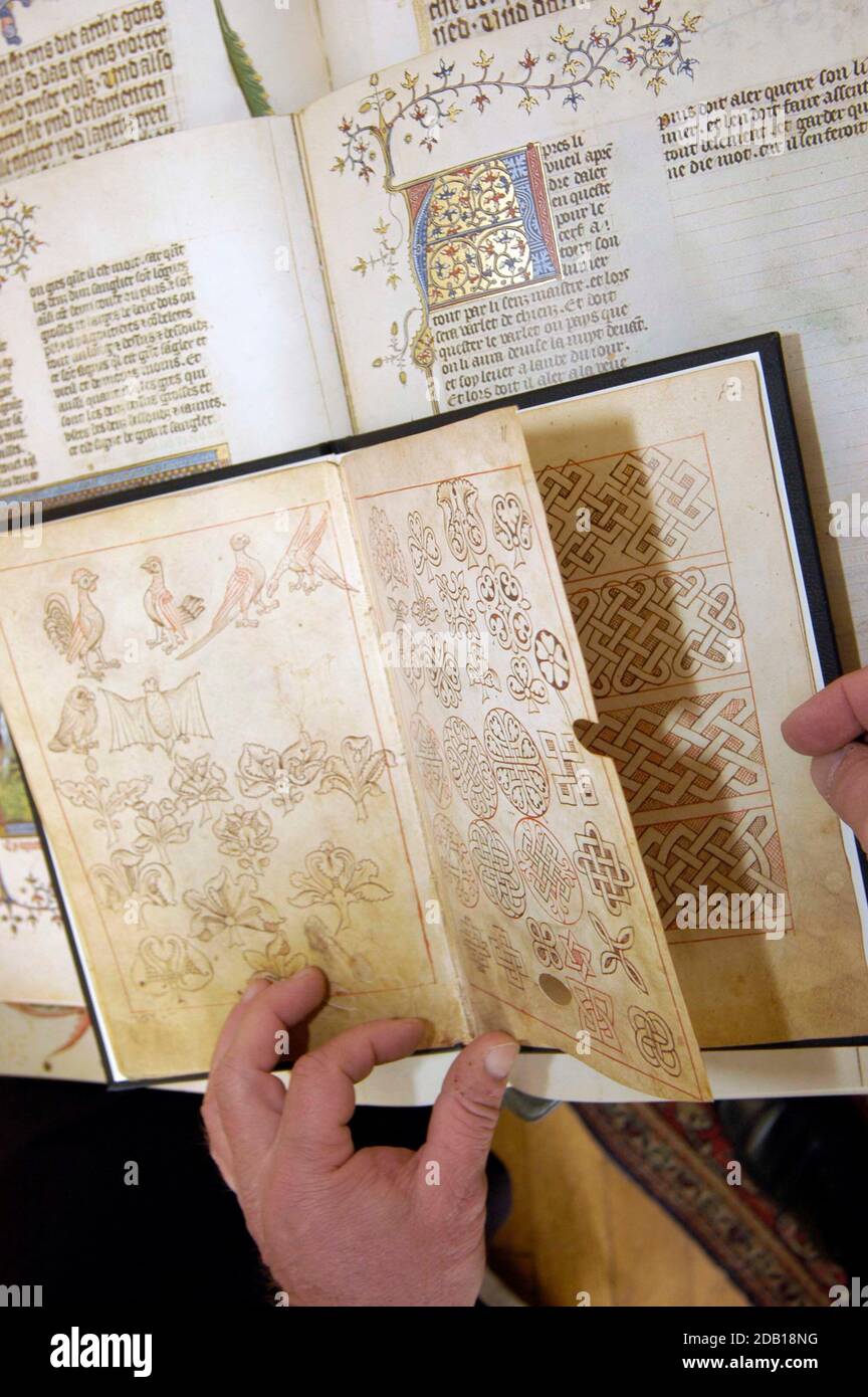 Showing historic letterpress printed book, with artistic font and ...