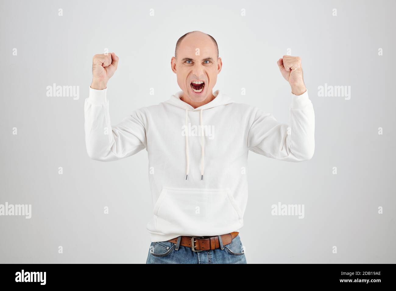 Furious man shouting Stock Photo - Alamy