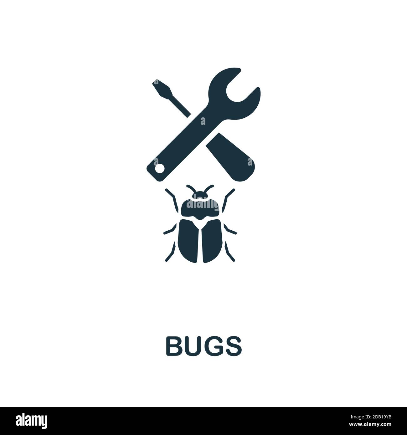 Bugs icon. Simple element from website development collection. Filled ...