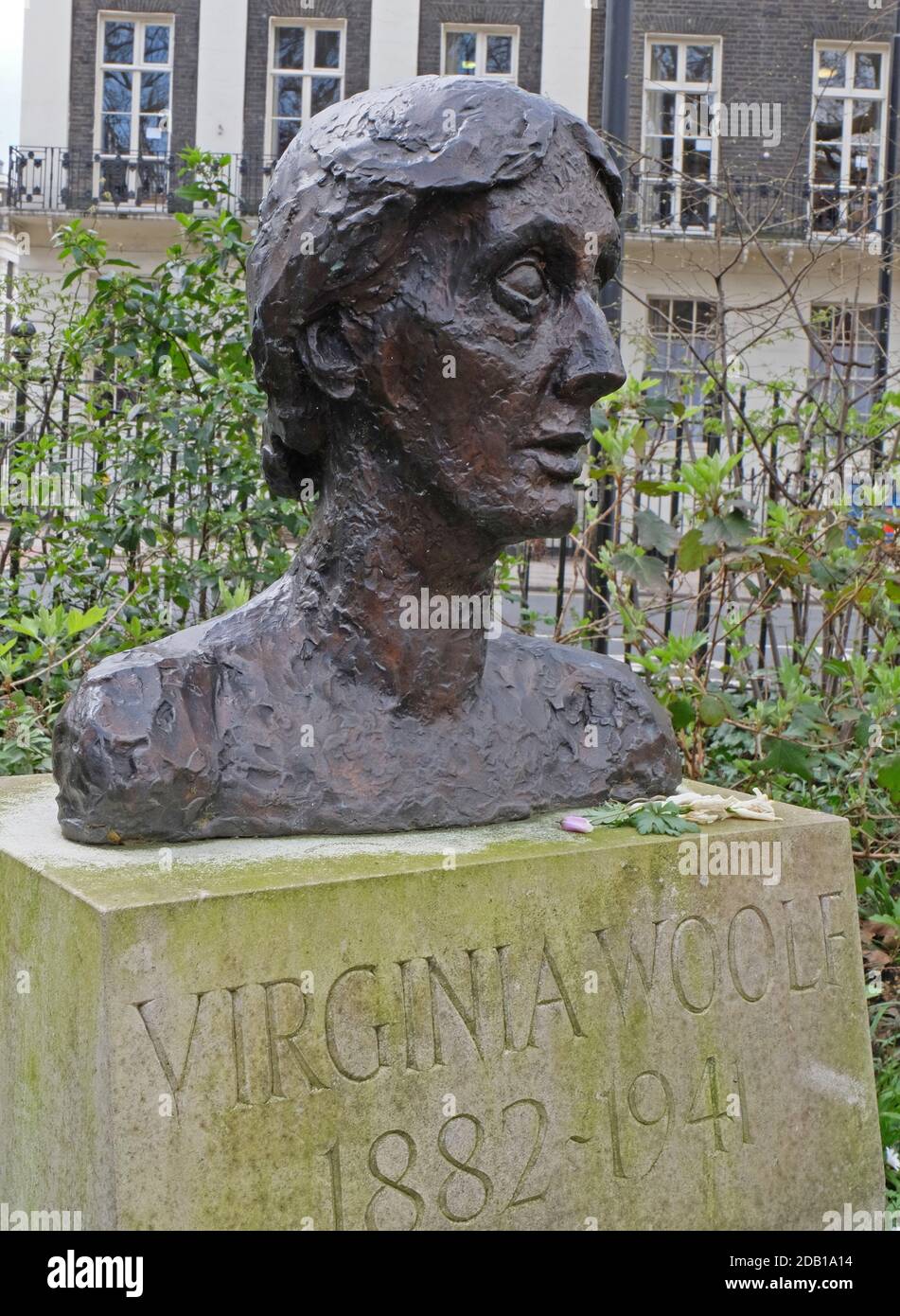 LONDON, UNITED KINGDOM - Apr 08, 2016: A bust of Virginia Woolf near ...