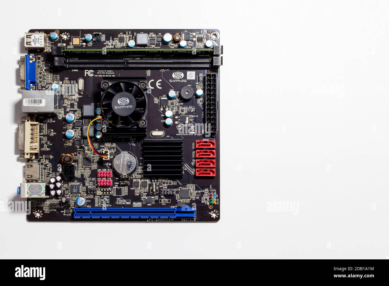 Motherboard Mini ITX Form Factor on white surface Stock Photo - Alamy Motherboard Mini ITX Form Factor on white surface Stock Photo - Alamy