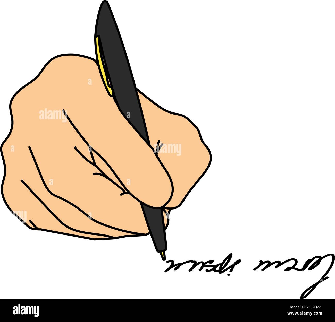 Signing Hand Icon. Editable Outline With Color Fill Design. Vector ...