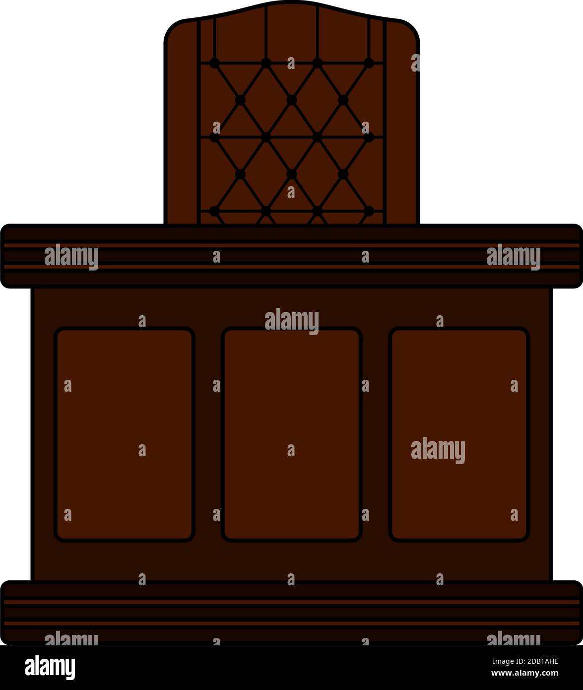 Judge Table Icon. Editable Outline With Color Fill Design. Vector ...