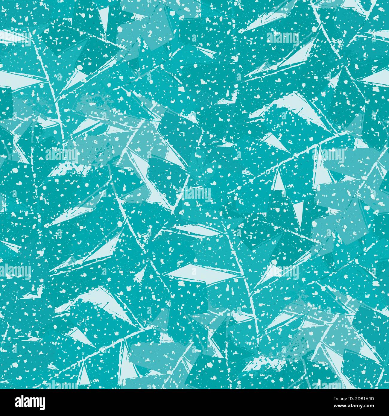 Mono print style aqua blue tropical leaves seamless vector pattern ...