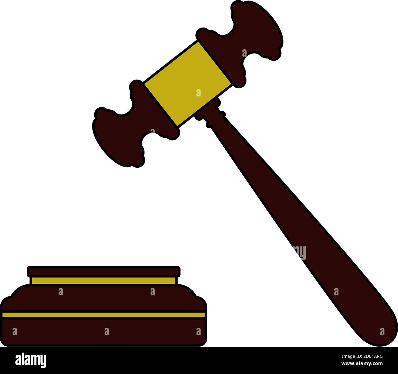 Judge Hammer Icon. Editable Outline With Color Fill Design. Vector ...