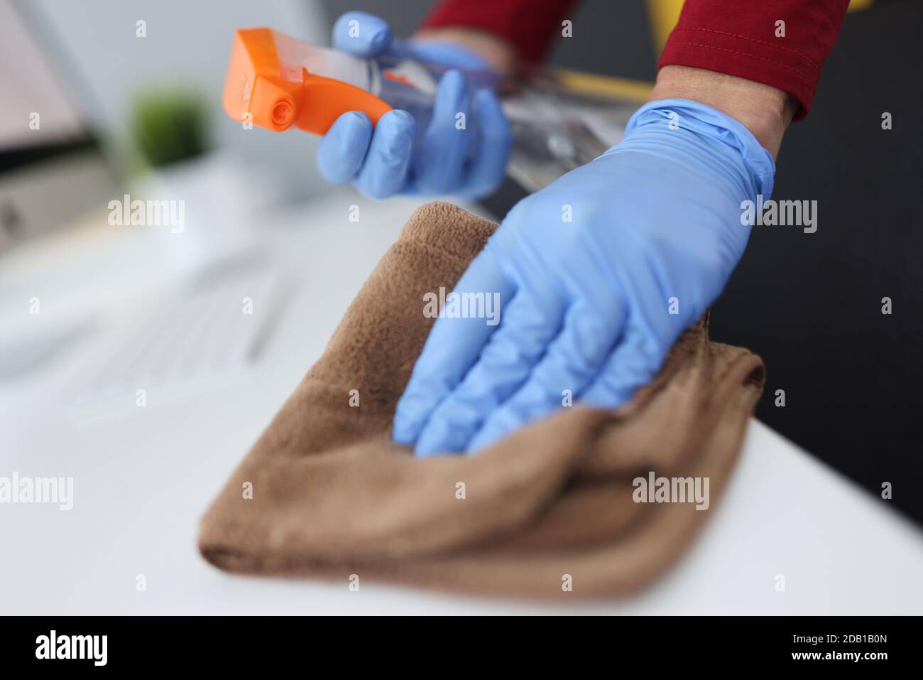 Female hands rub wipe dust hi-res stock photography and images - Alamy