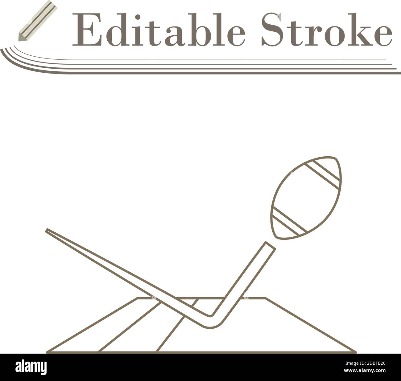 American Football Touchdown Icon. Editable Stroke Simple Design. Vector ...