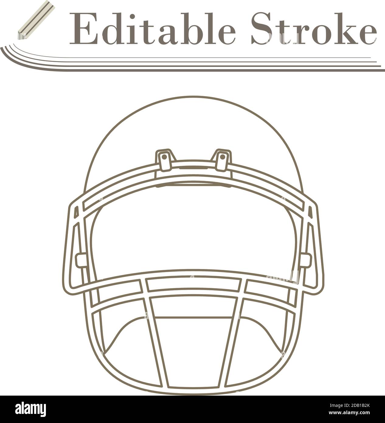 American Football Helmet Icon. Editable Stroke Simple Design. Vector ...