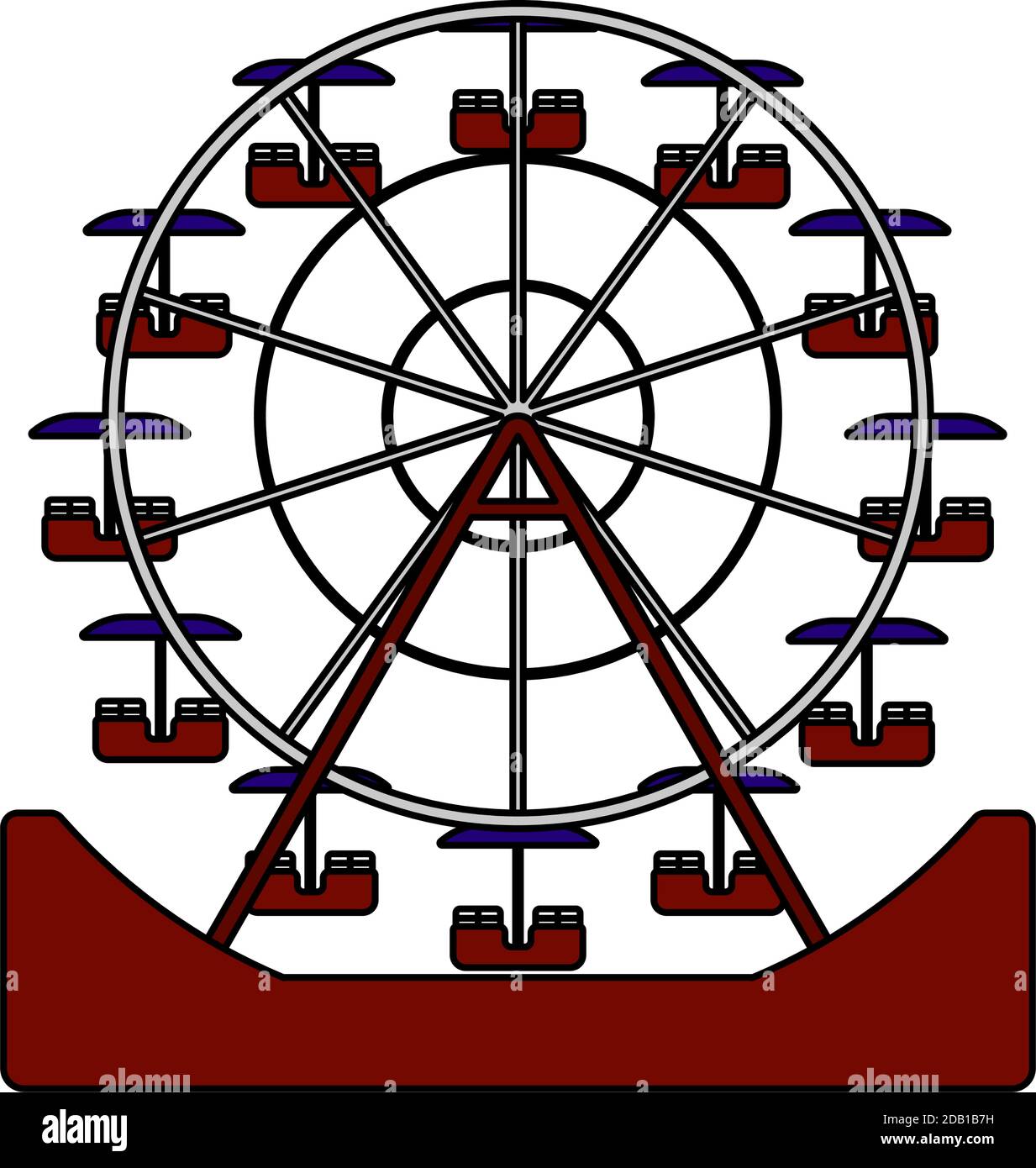 Ferris Wheel Icon. Editable Outline With Color Fill Design. Vector ...
