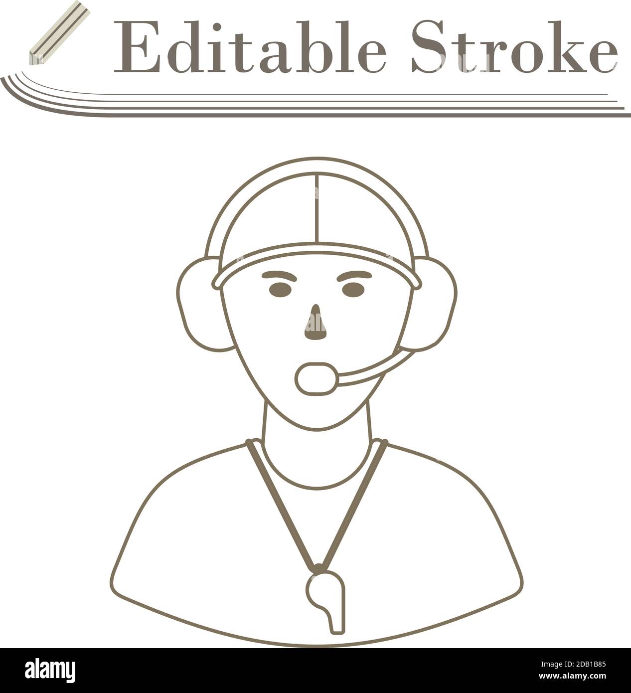 American Football Coach Icon. Editable Stroke Simple Design. Vector ...