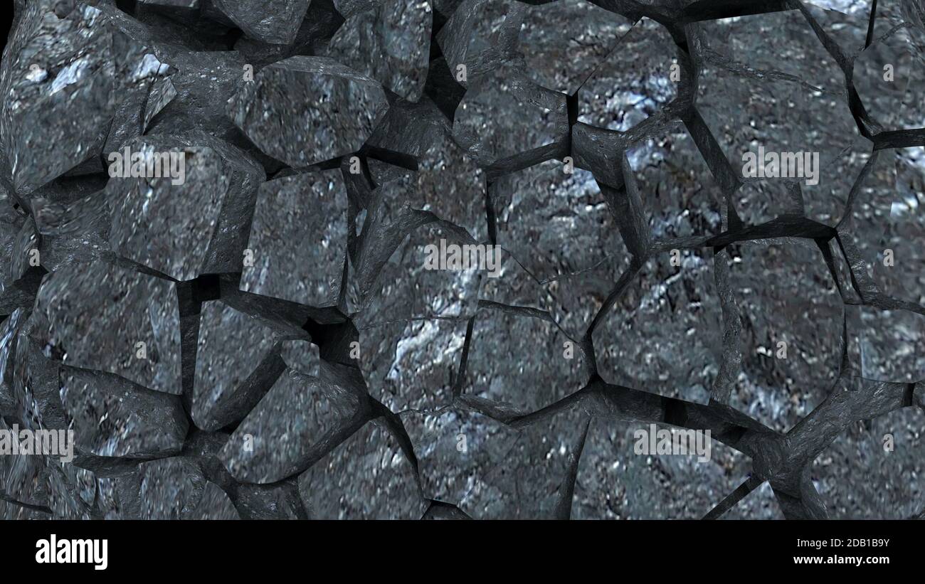 Dynamite explosion of broken coal rock 3d render Stock Photo - Alamy