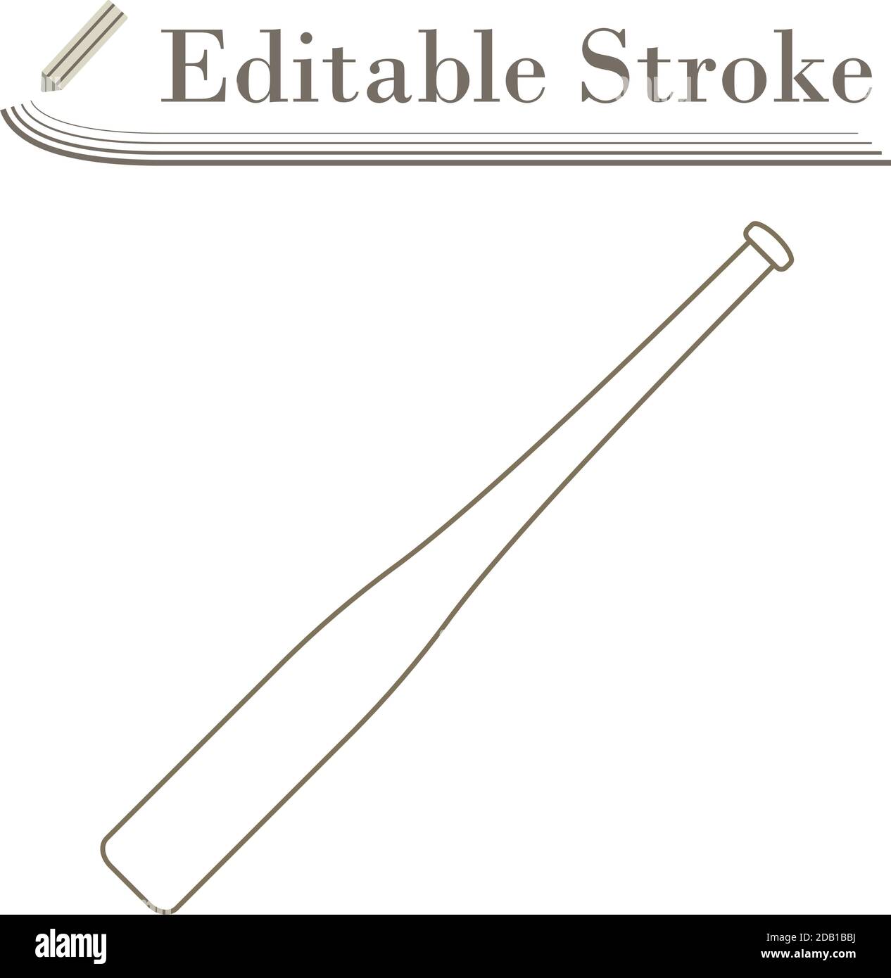 Baseball Bat Icon. Editable Stroke Simple Design. Vector Illustration ...