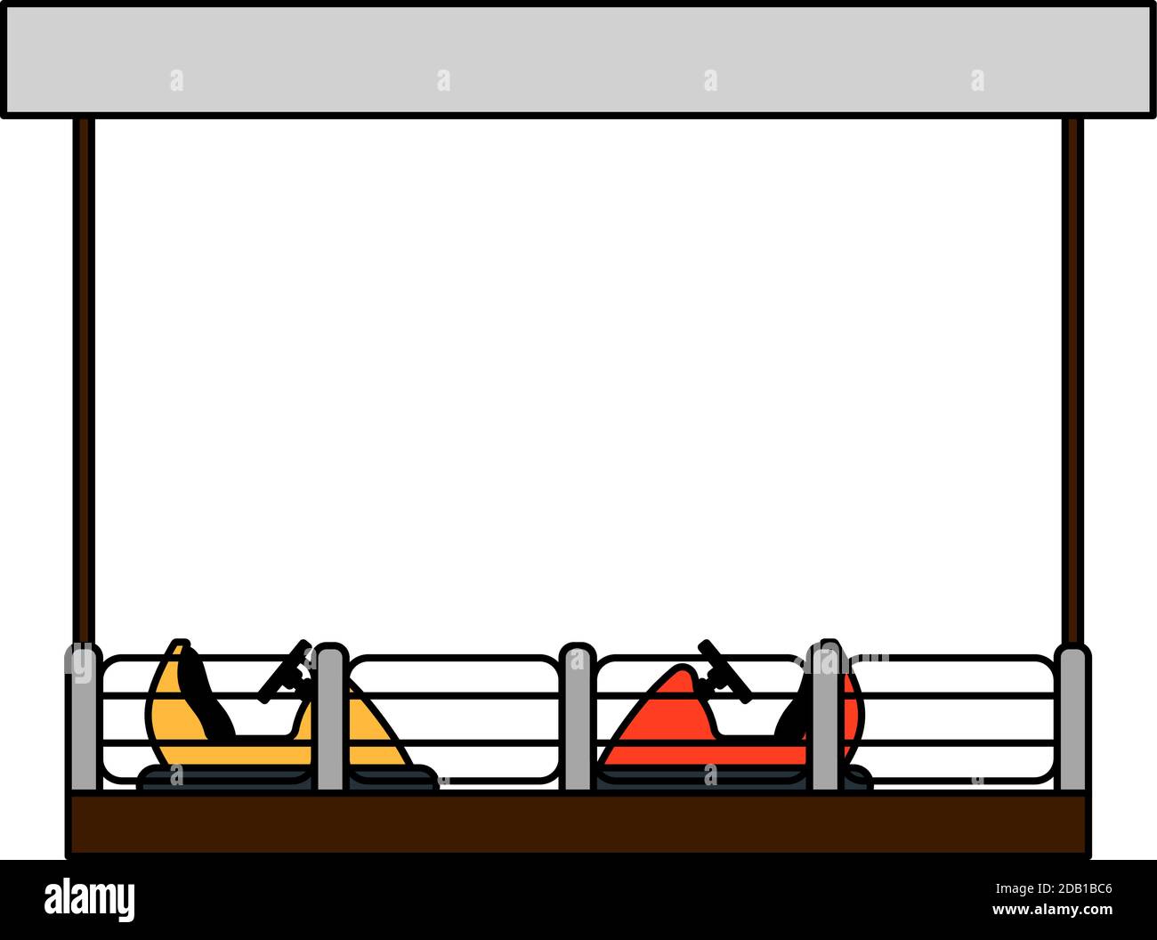 Bumper Cars Icon. Editable Outline With Color Fill Design. Vector ...