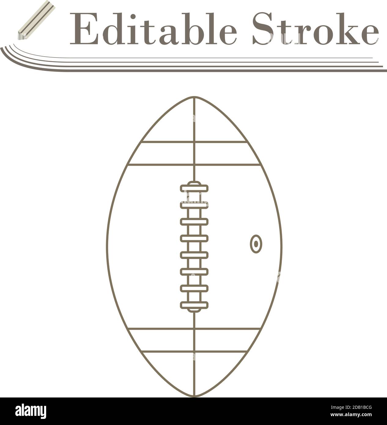American Football Ball Icon. Editable Stroke Simple Design. Vector ...