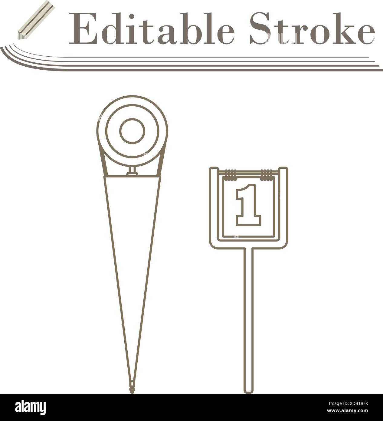 American Football Sideline Markers Icon. Editable Stroke Simple Design ...