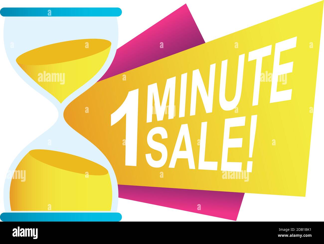 one minute sale countdown badge with sandglass vector illustration ...
