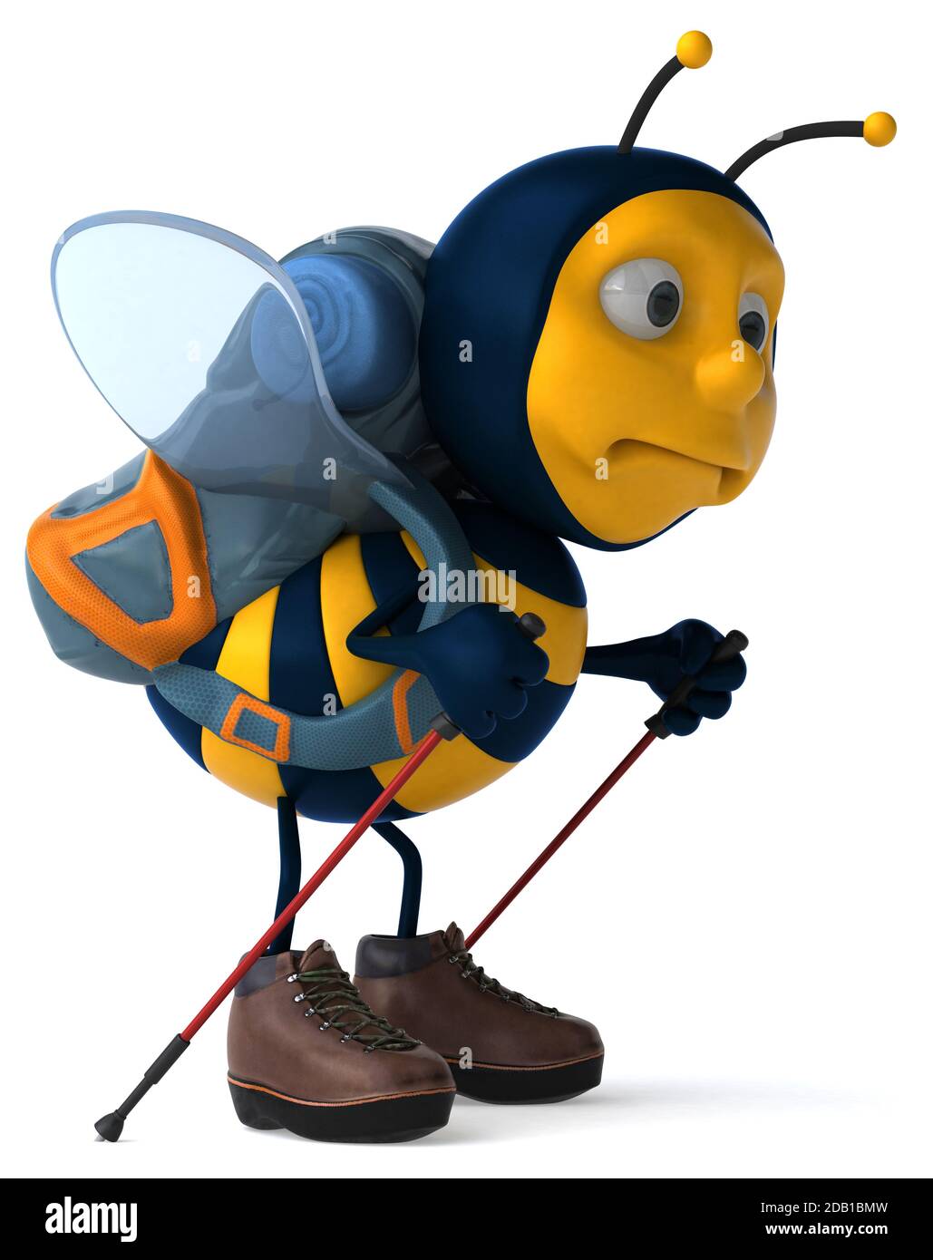 Fun backpacker bee - 3D Illustration Stock Photo - Alamy
