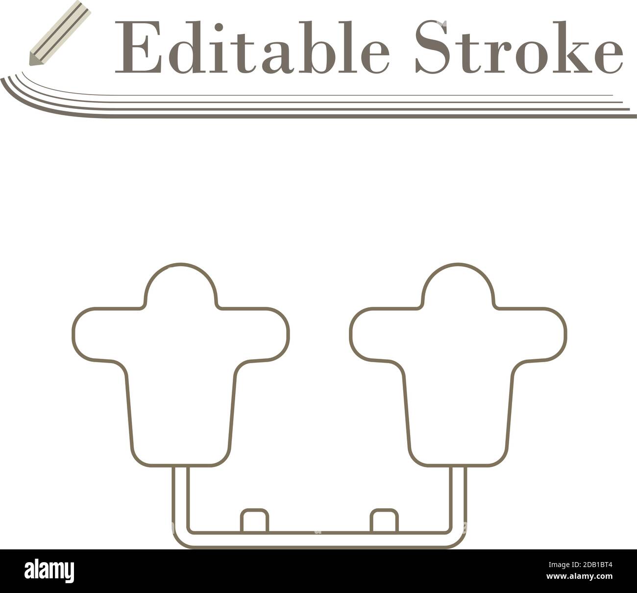 American Football Tackling Sled Icon. Editable Stroke Simple Design ...