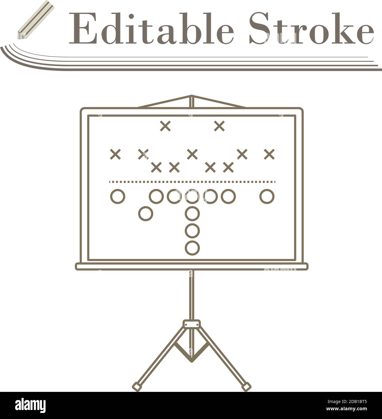 American Football Game Plan Stand Icon. Editable Stroke Simple Design ...