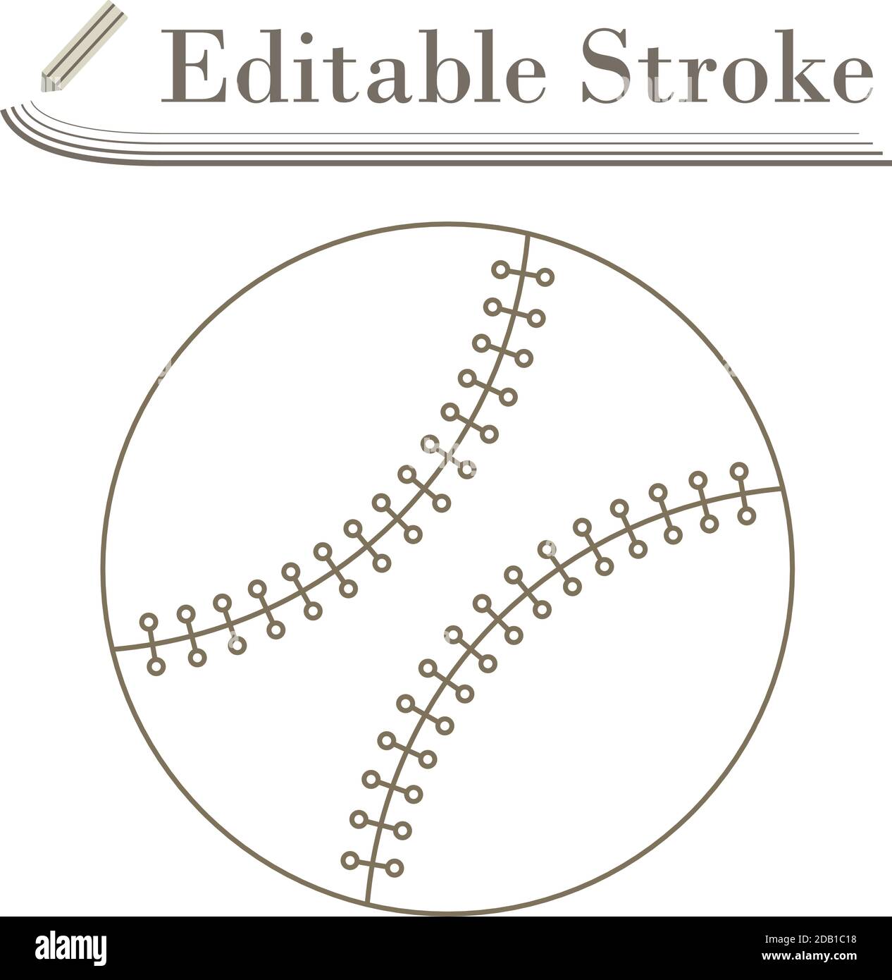Baseball Ball Icon. Editable Stroke Simple Design. Vector Illustration ...