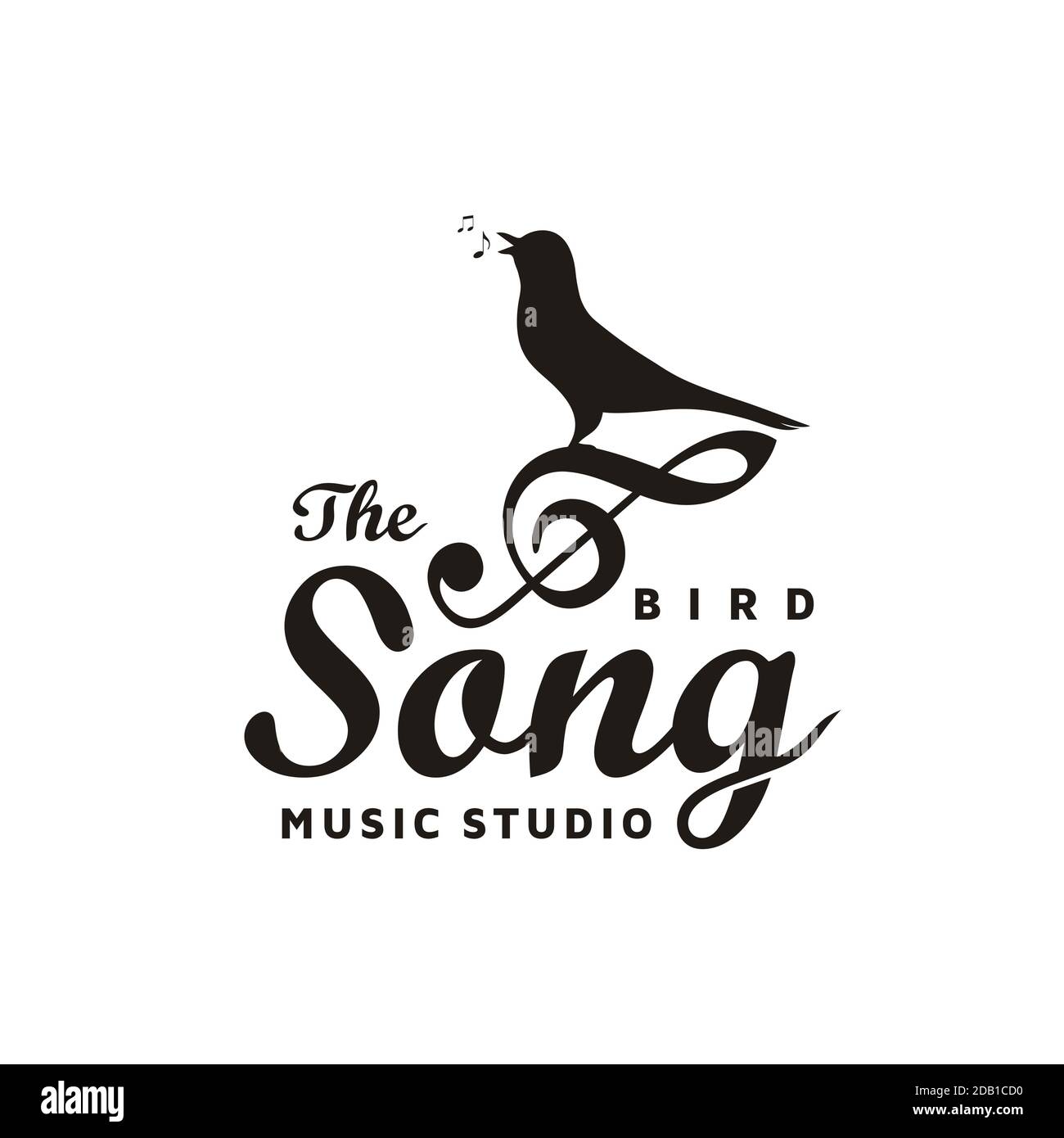 Vintage Singing Bird with Music Notes, Beautiful Melody with Music ...