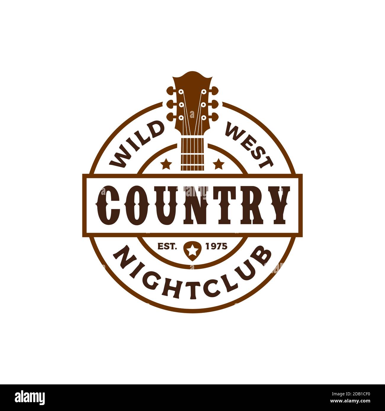 Vintage retro Classic country music, guitar vintage retro Emblem Badge ...