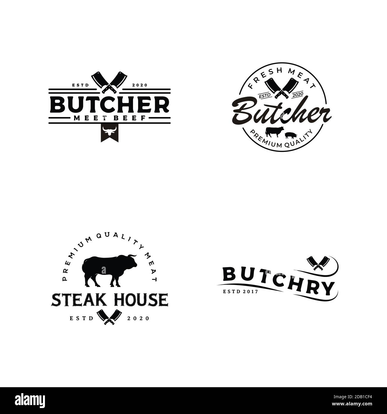 Vintage Retro Cattle Bull Angus Beef, pork Meat Grill Barbeque barbecue bbq, Butcher, Butchery ...