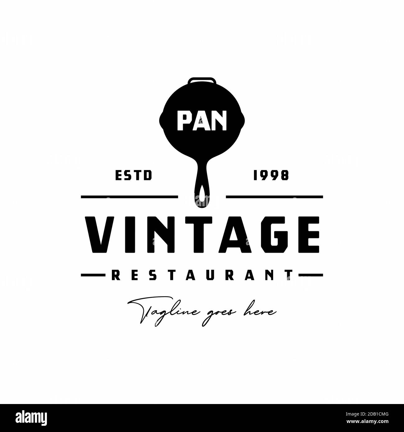 Vintage Retro Frying pan Logo design inspiration Stock Vector Image ...