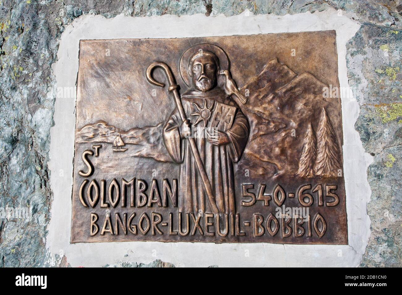 The journey of Saint Columbanus - Plaque celebrating the passage of St ...