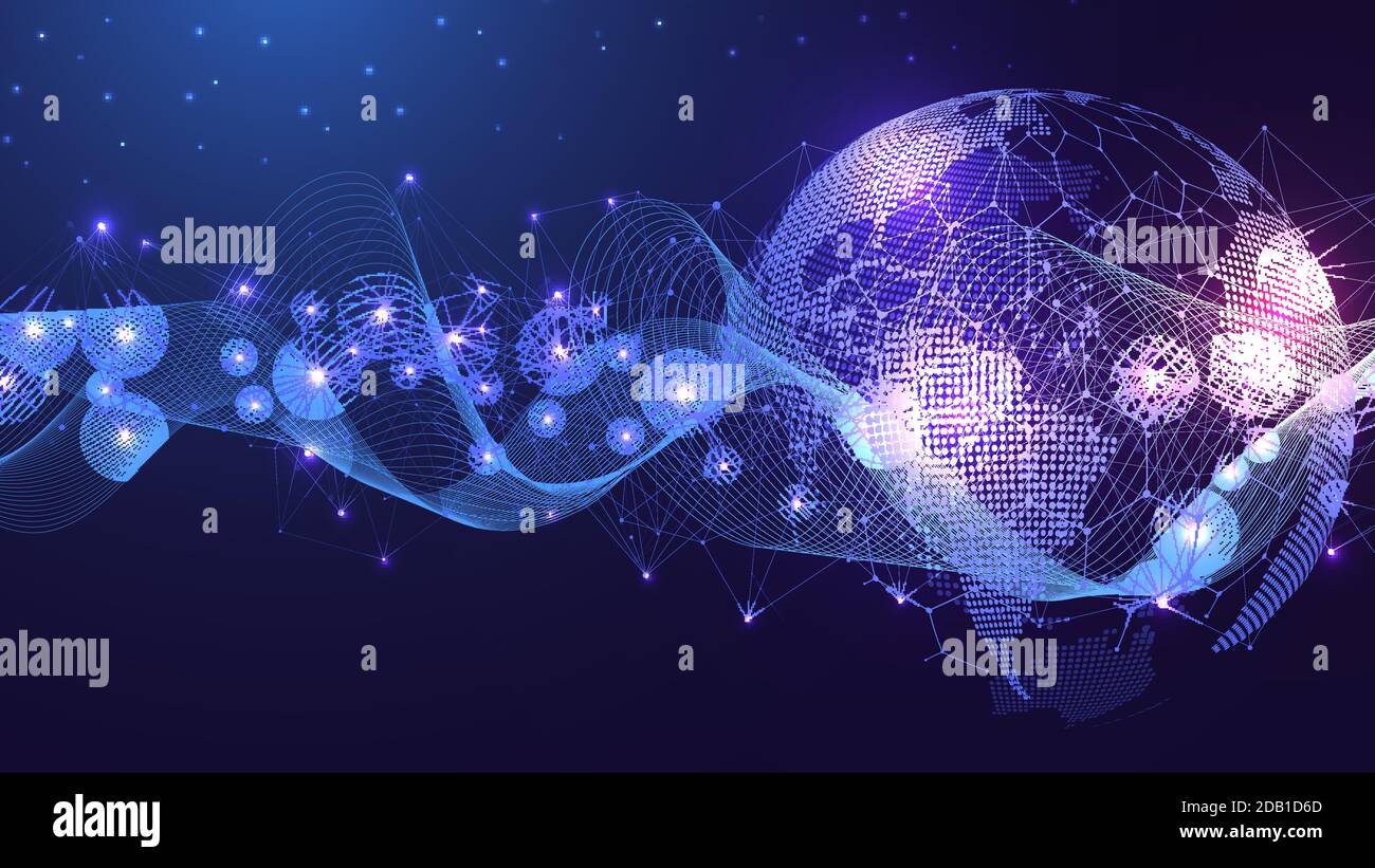 Global network connection. World map point and line composition concept ...