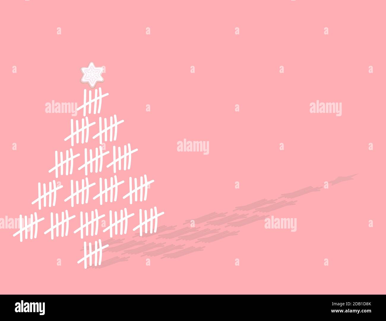 An illustration of a white simple Christmas tree made of tally marks ...