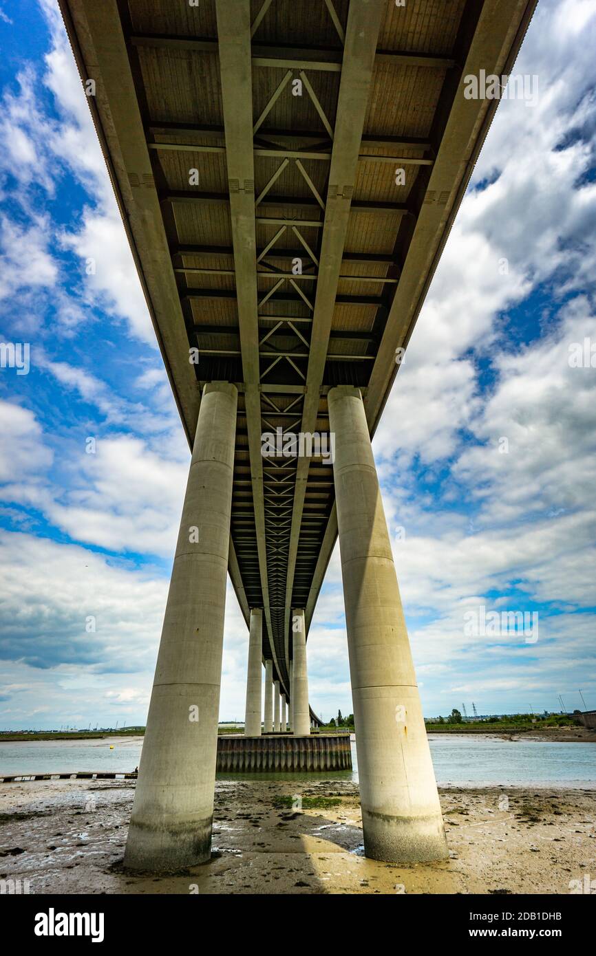 Sheppey Crossing with the older Kingsferry Bridge In Kent In The ...