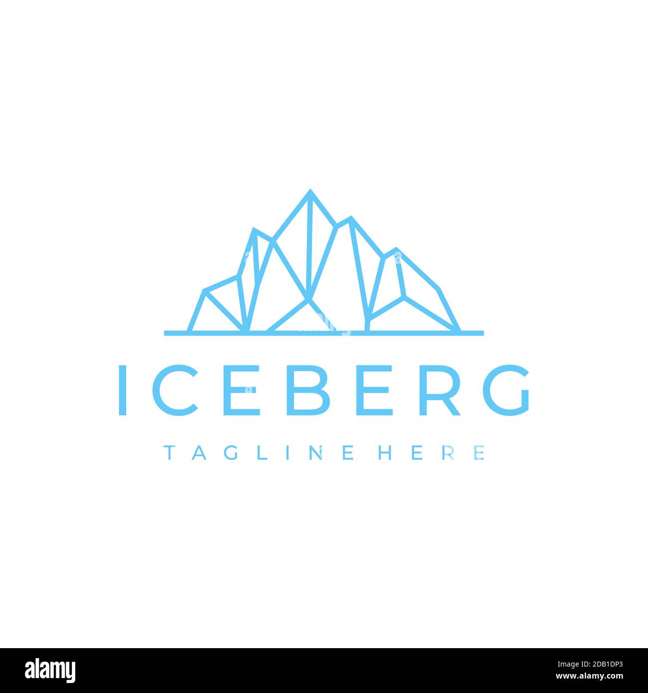 Iceberg logo geometric line outline / line art logo design inspiration ...