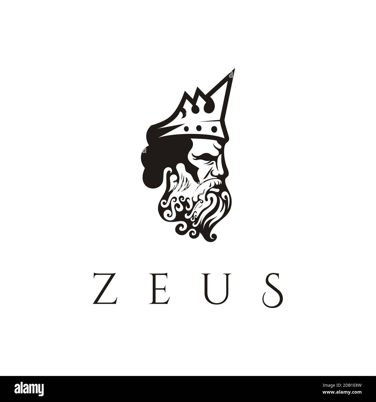 Greek god Zeus. Ancient Greek God Sculpture Philosopher. Face Zeus Triton Neptune logo design ...
