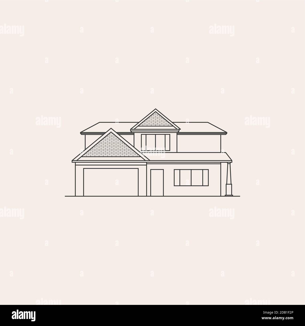 Minimalist Line art house illustration Stock Vector Image & Art - Alamy