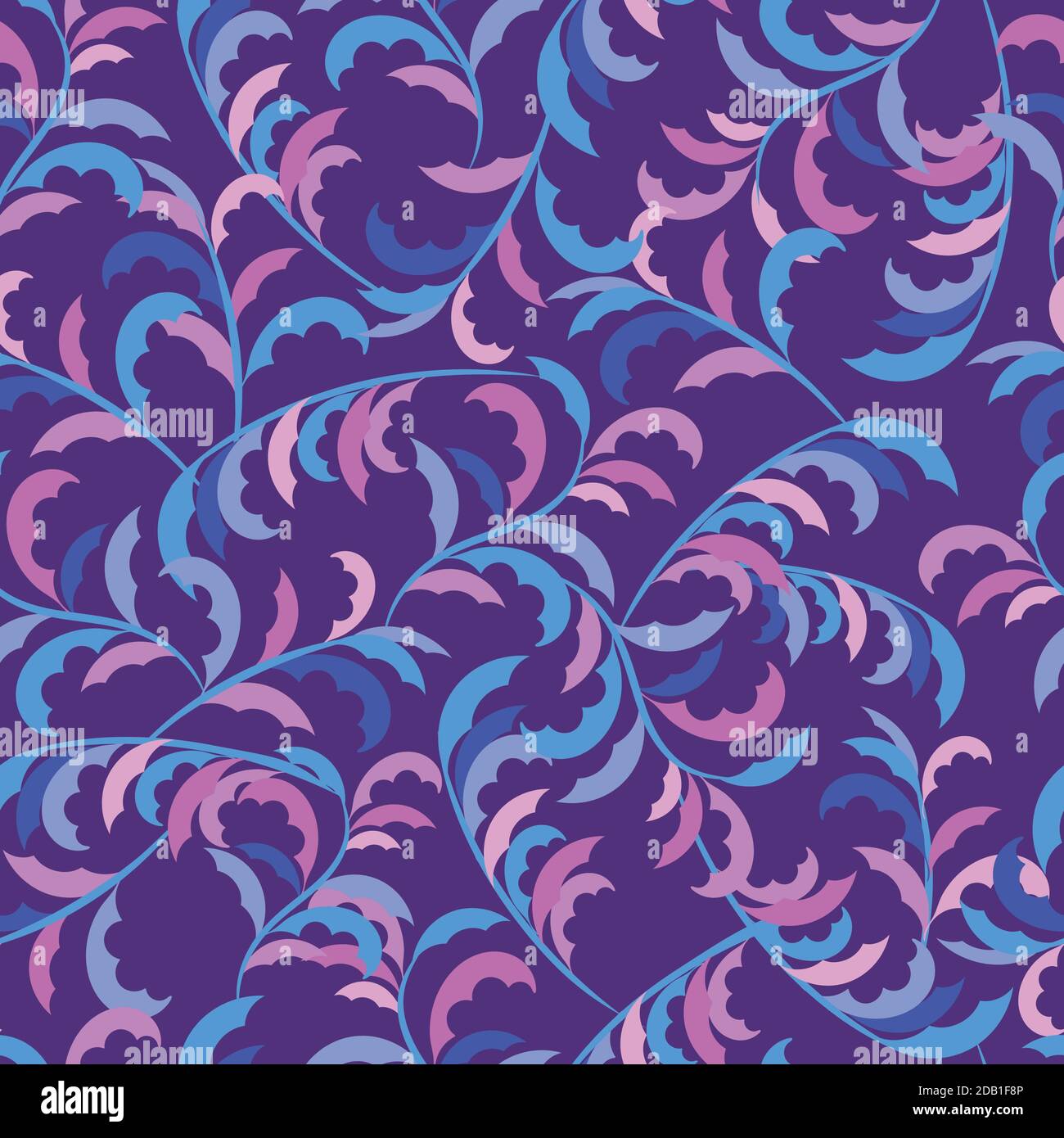vector seamless pattern with branches and leaves Stock Vector Image ...