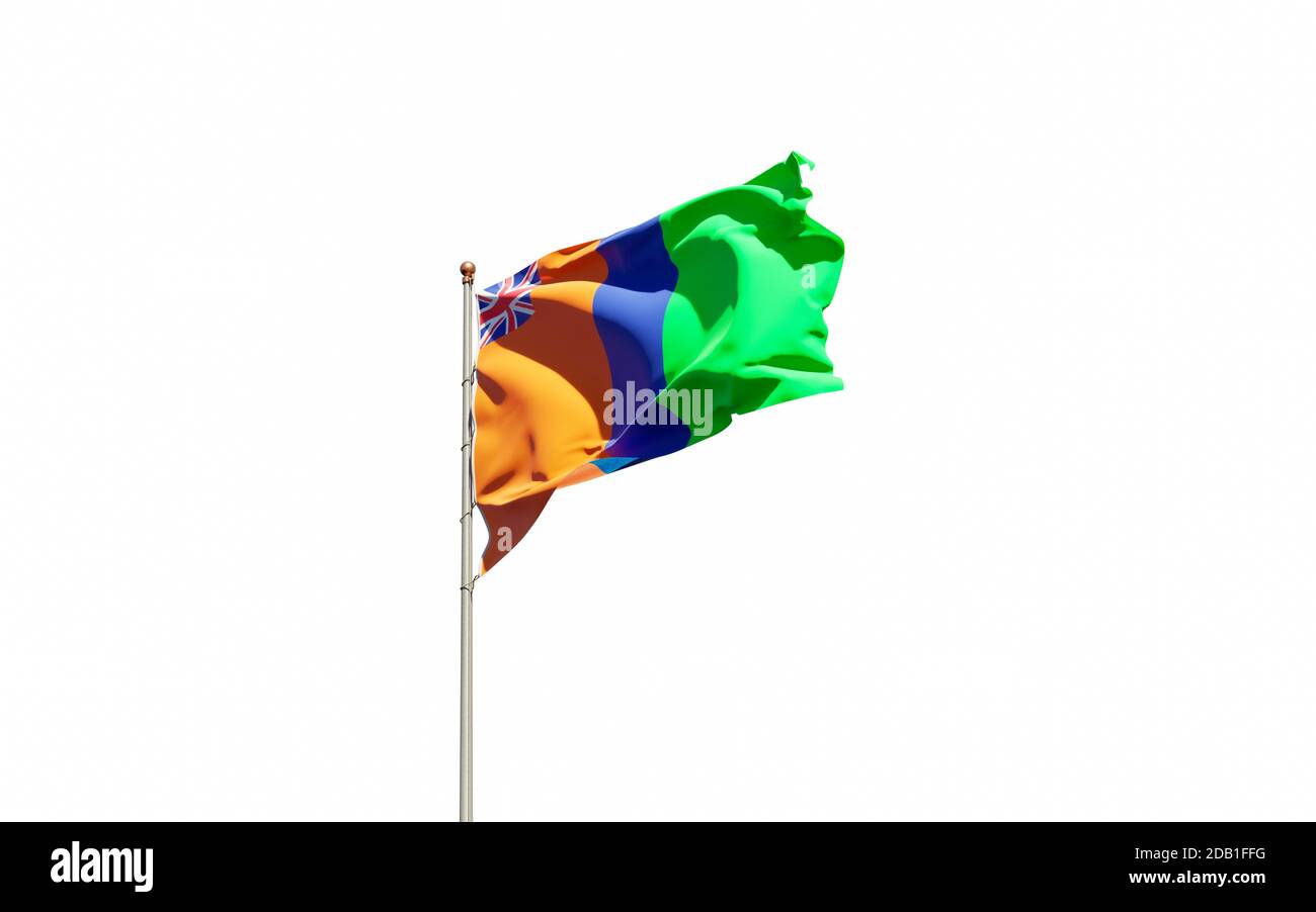 Beautiful national state flag of Sultanat on white background. Isolated ...