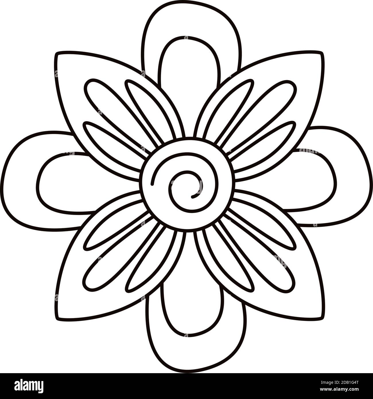 beautiful flower garden line style vector illustration design Stock ...