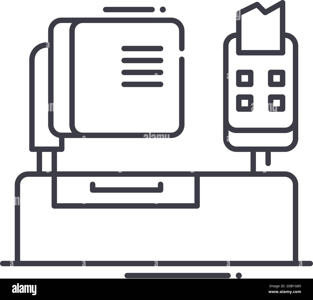 Checkout icon, linear isolated illustration, thin line vector, web ...