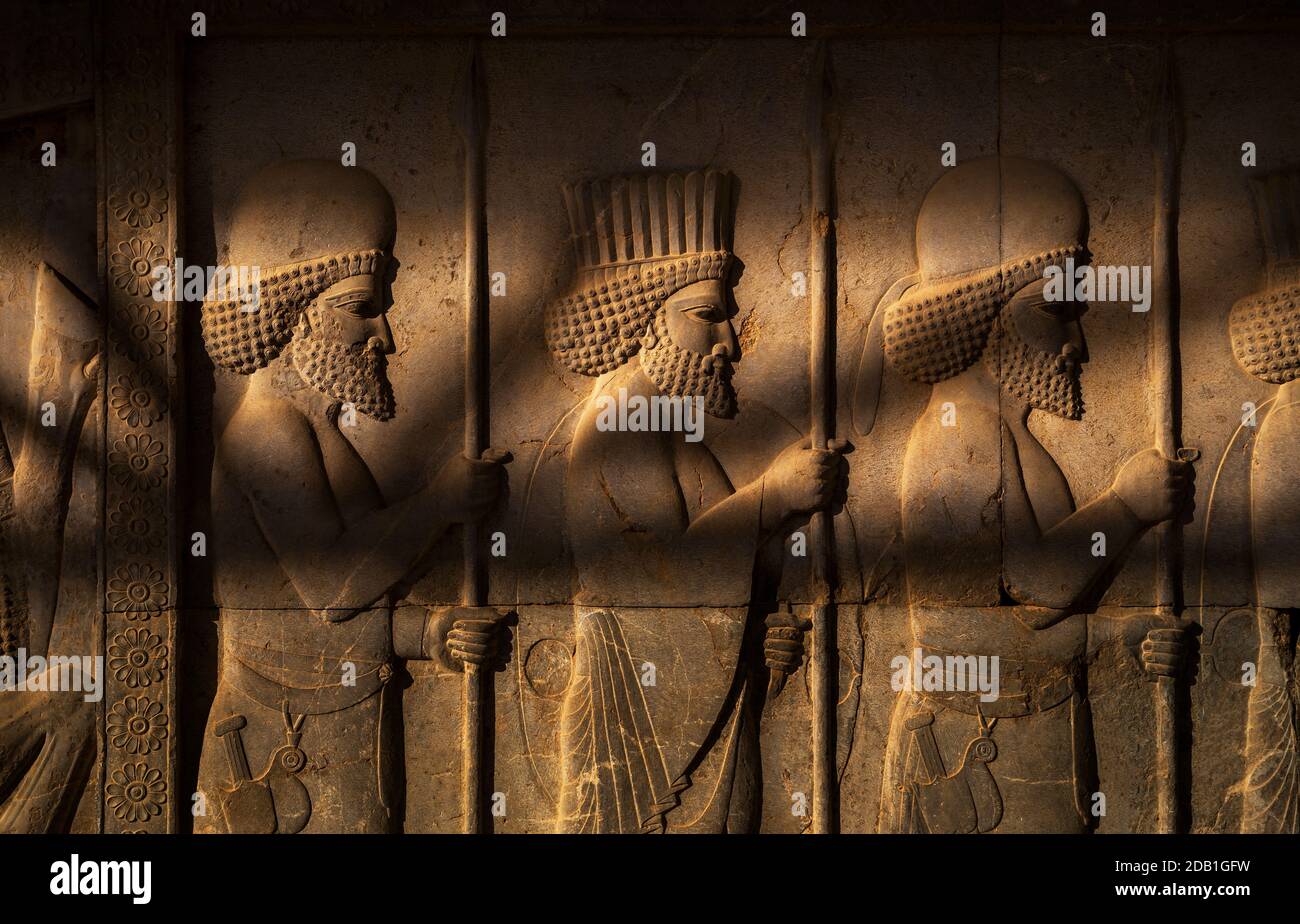 Relief sculpture of the subject people of the Achaemenian Empire in ...