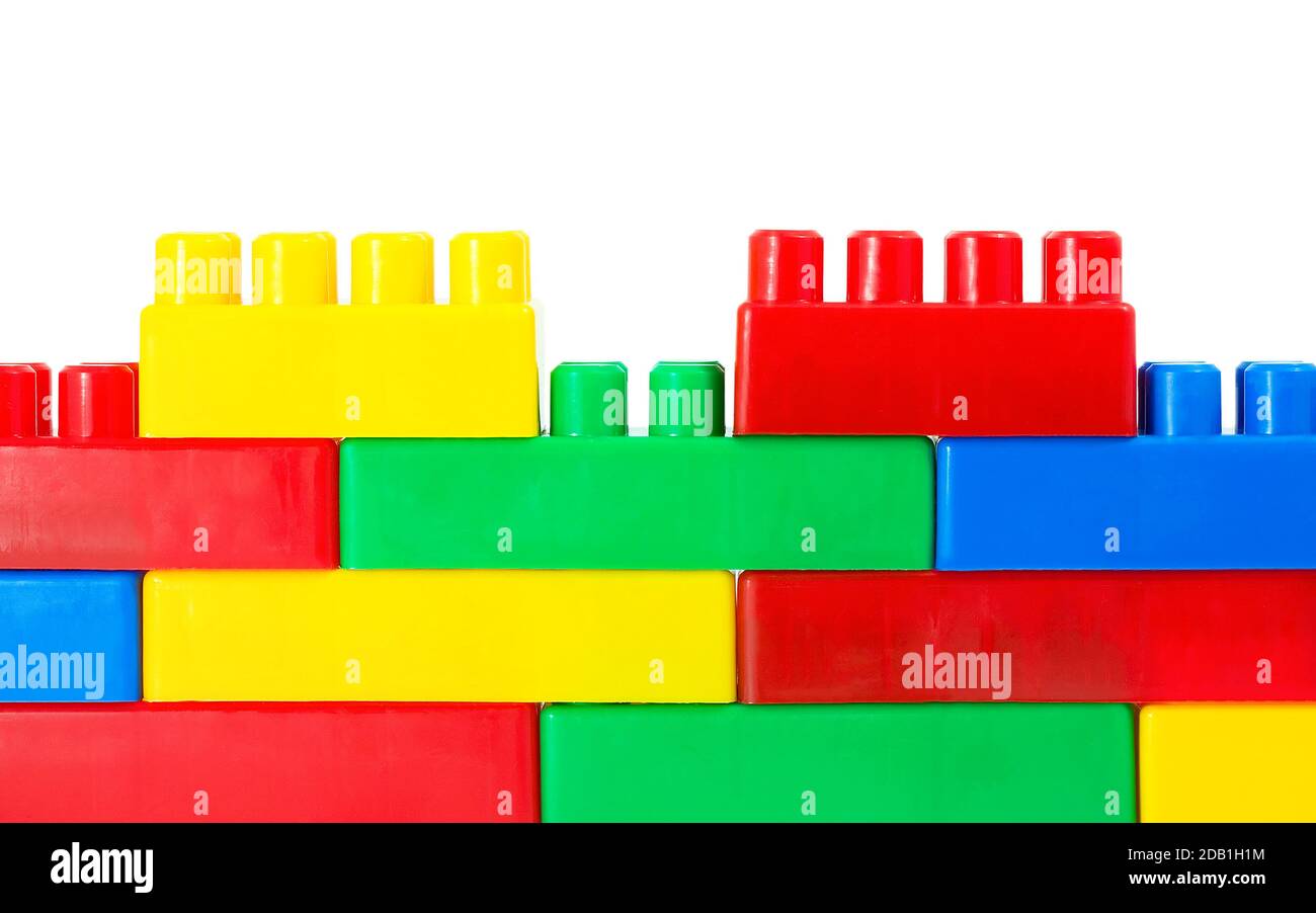 colorful building block isolated on white background Stock Photo - Alamy