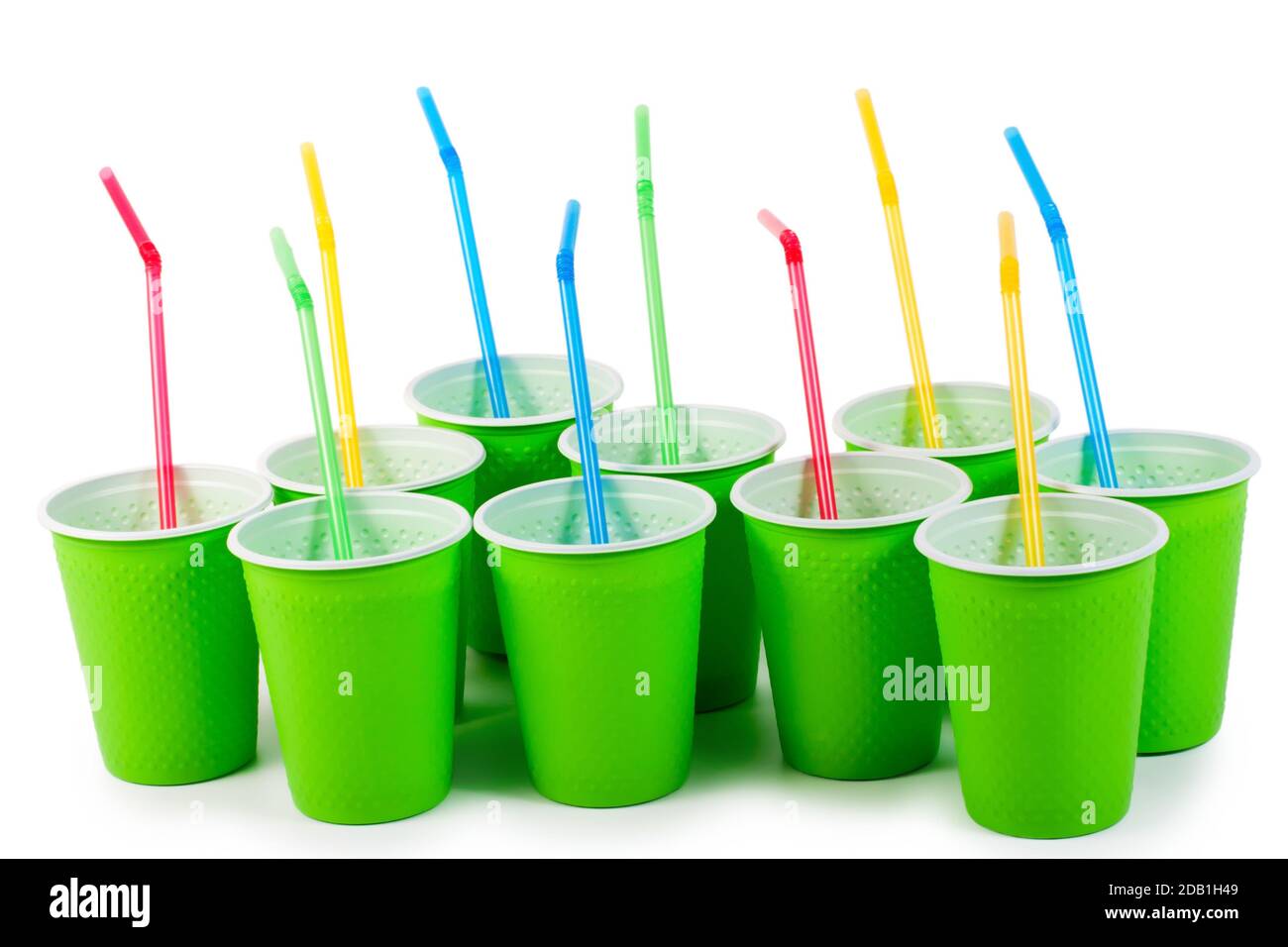 set cups cocktails at party isolated on white background Stock Photo ...