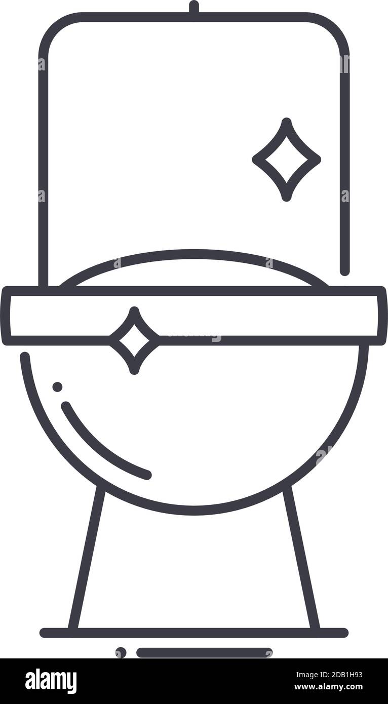 Clean wc icon, linear isolated illustration, thin line vector, web ...